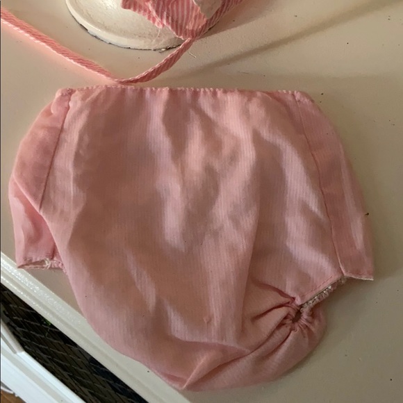 Accessories | Vintage 8s Baby Bonnet Euc Gingham Diaper Cover | Poshmark